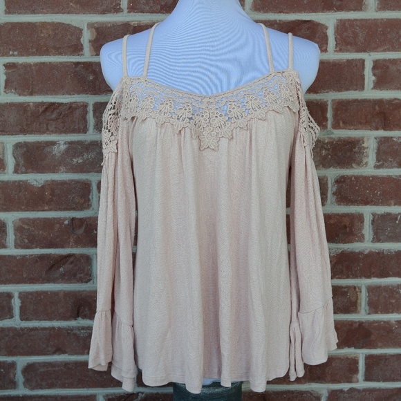 Sun & Shadow | Tops | Sun Shadow Crochet Trim Off Shoulder Boho Top Med ...